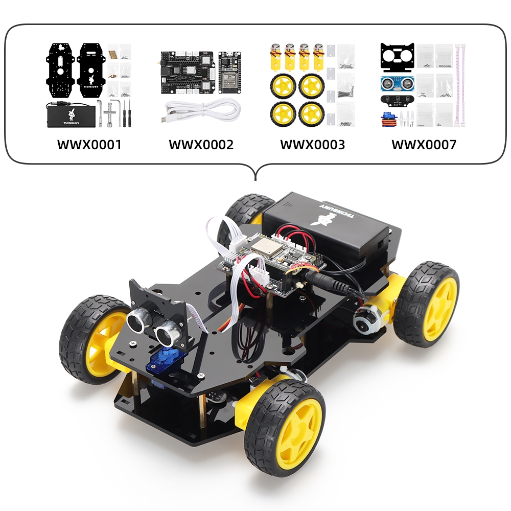 Tscinbuny Random Combination Kit Ackerman Wheel ESP32 WROOM32 Development Board Robotic Basic ...