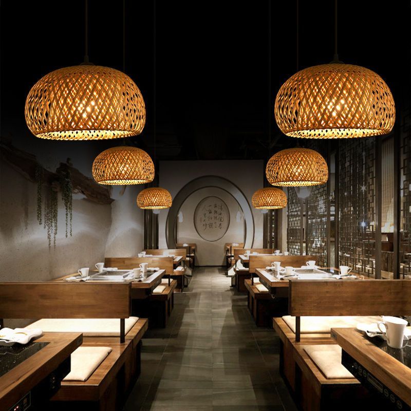 ENG_Lighting Rattan Chandelier Dining Lamp Handwoven Pendant Light ...