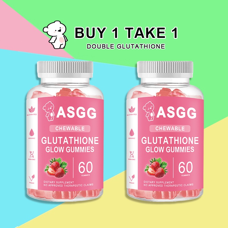 ASGG Glutathione Collagen Glow Gummies Supplements Skin Vitamins Beauty ...
