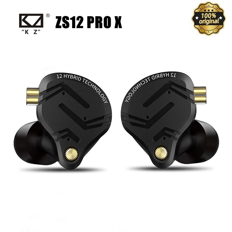 KZ ZS12 PRO X Metal Earphones 1DD+5BA Hybrid HIFI Bass In Ear Monitor ...