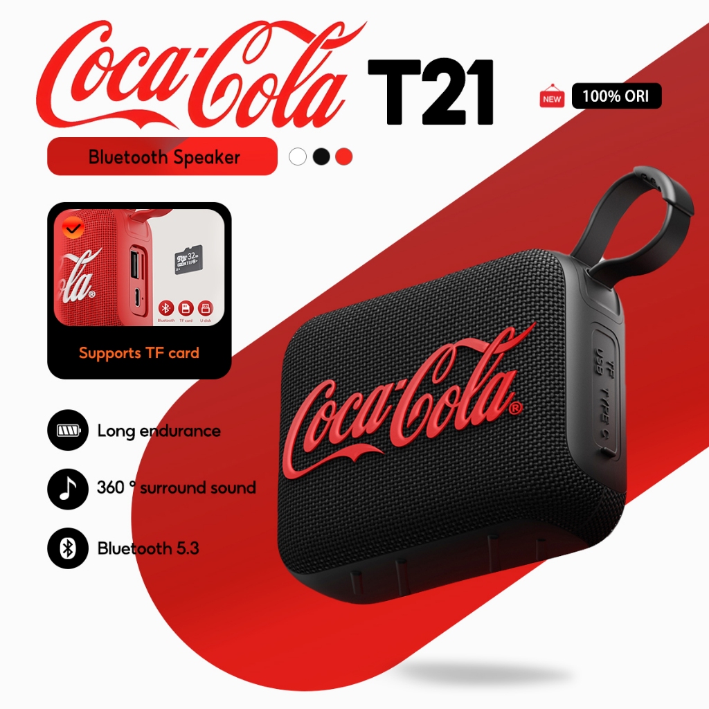 Coca-Cola T21 Outdoor Bluetooth Speaker 360-Degree Surround Sound ...