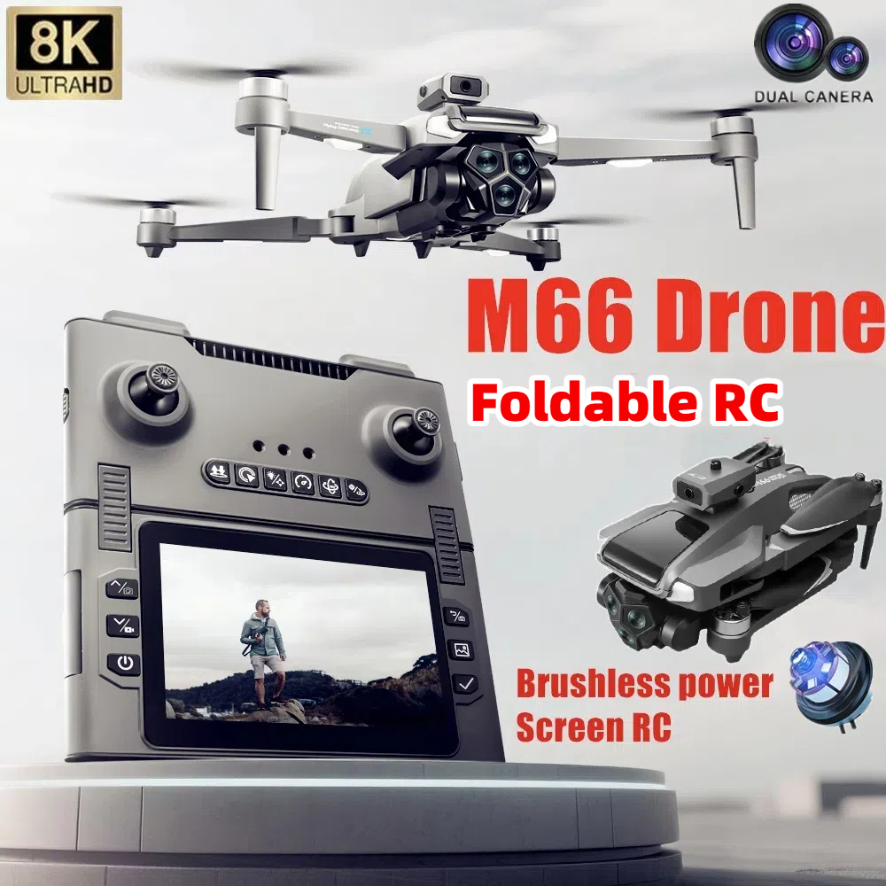 2025 New M66 MAX Profesional Drone 8K HD Camera Folding RC Drone With Screen Remote Control ...