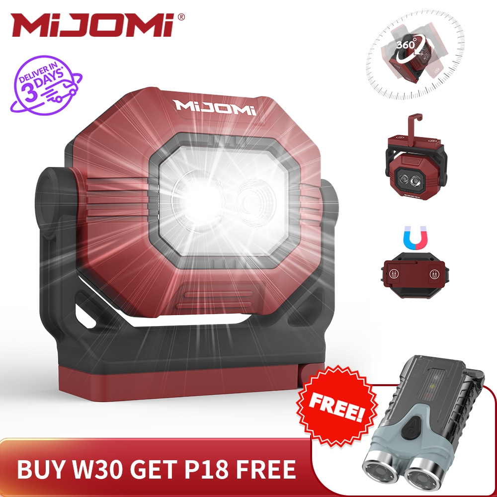 Mijomi W30 Type-C Rechargeable Camping Light 800 Lumens Super Bright ...