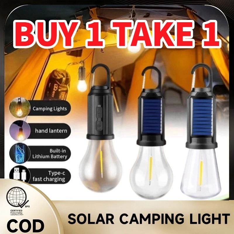 Solar Light Bulb Outdoor Waterproof Rechargeable Indoor Light Bulb ...