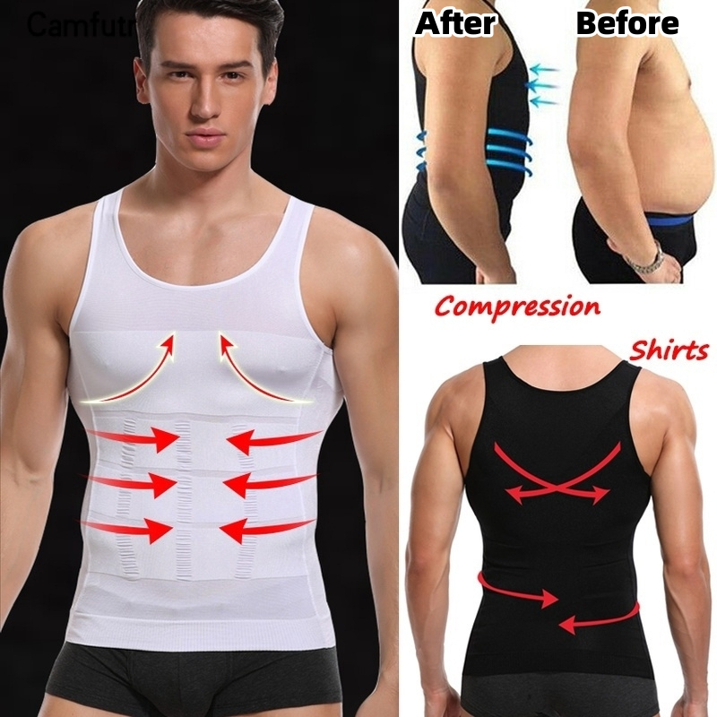 Mens Compression Vest Body Shaper Undershirts Gym Sports Singlet ...