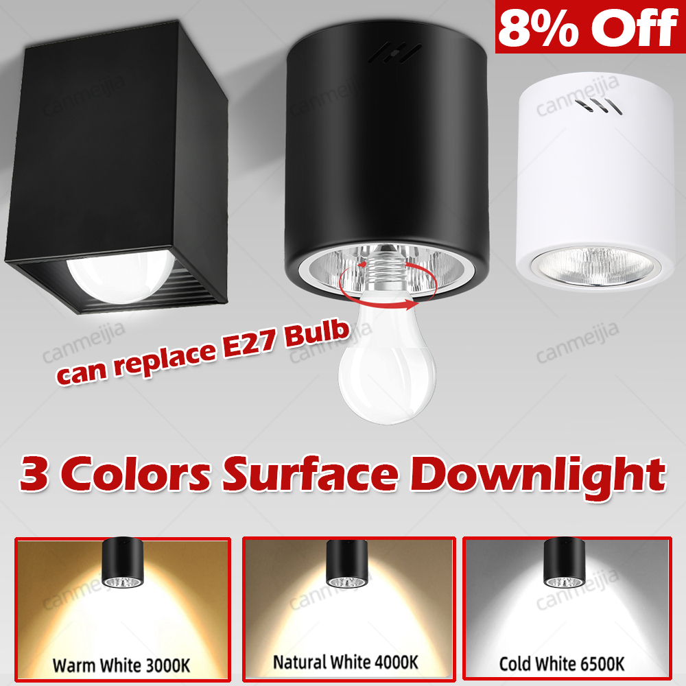 Tricolor LED Downlight CANGMEIJIA Round Square Pin Light Spotlight ...
