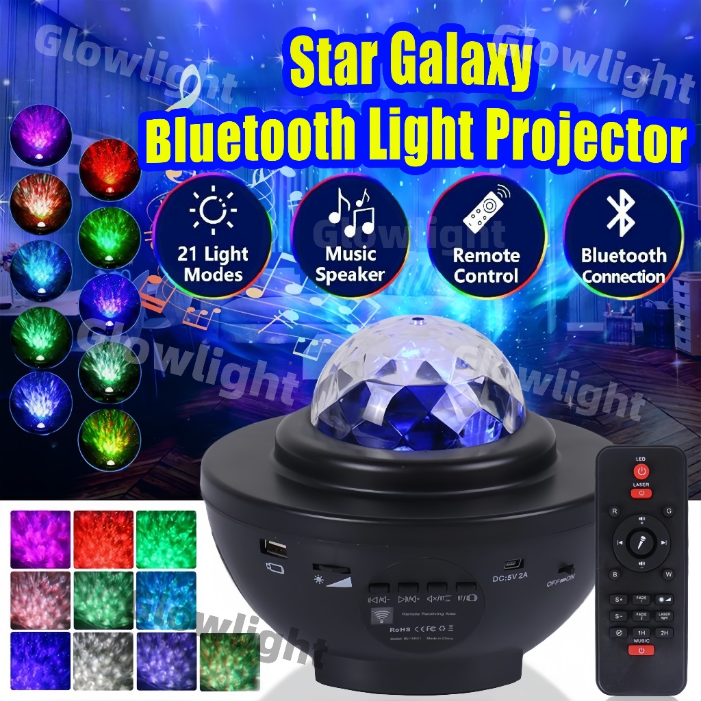 LED Star Projector Night Light Galaxy Starry Projector With Music ...