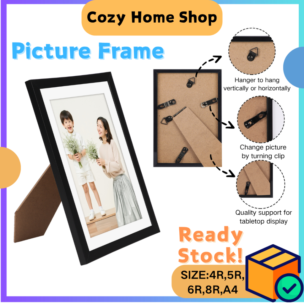 4R, 5R, 6R, A4 Picture Frame Wall Decor Photo Frame Home Decor with ...