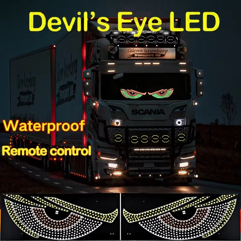 Flexible LED Windshield Display for Cars with Animated Blinking Demon ...