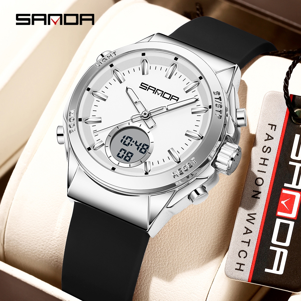 SANDA New 9103 Women's Electronic Watch with Dual Display Sports Multi ...