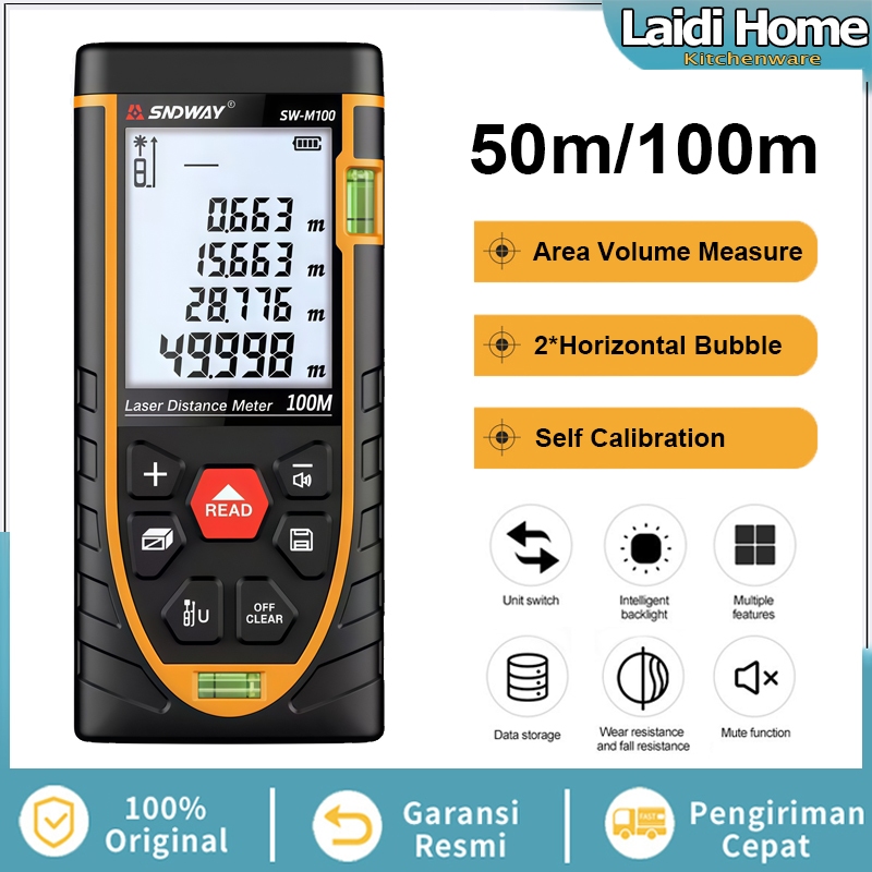 Laser Measure Finder 50/100M Digital Laser Distance Meter High ...