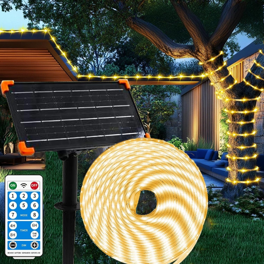 USB Solar Strip Lights Outdoor with Remote Waterproof Rope Lights for ...