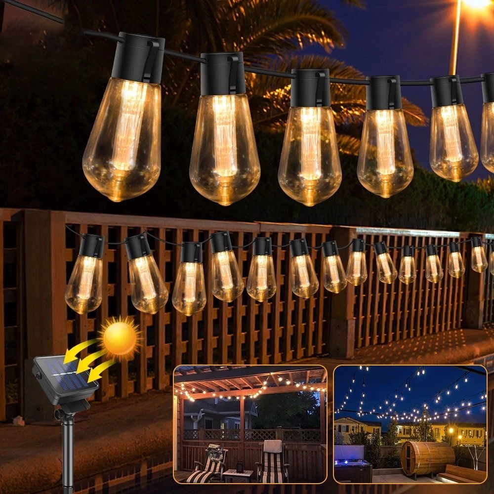 S14 Solar Light String Outdoor Garden Ball Fairy Light String Home ...