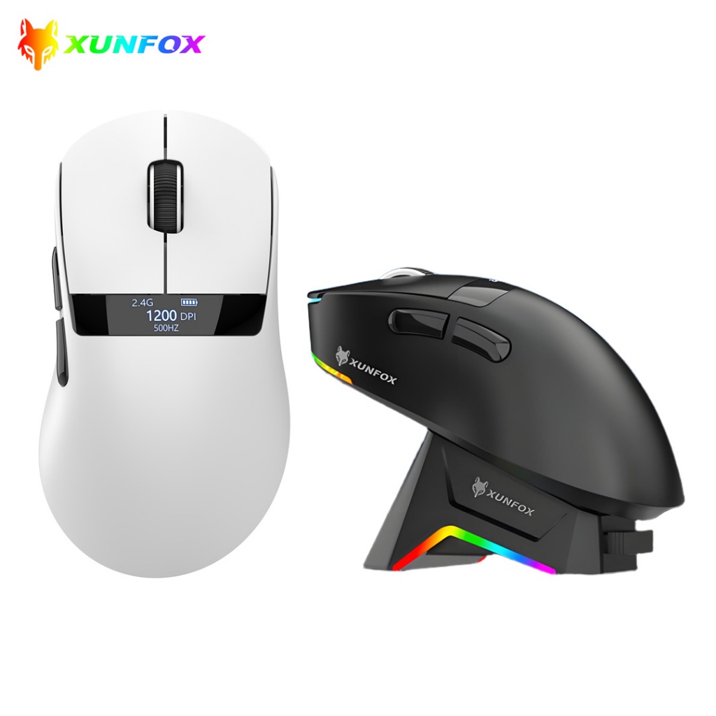 XUNFOX H9 Pro Triple-Mode Wireless Gaming Mouse Charging Dock 2.4G+BT ...