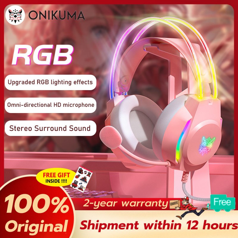 ONIKUMA X26 Wired Gaming Headset 3.5MM RGB With Mic Gaming Headphones ...