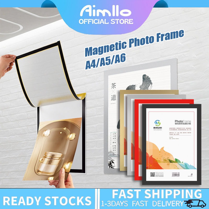 A4/A5/A6/A3 Magnetic Picture Frame Photo Certificate Framework Wall ...