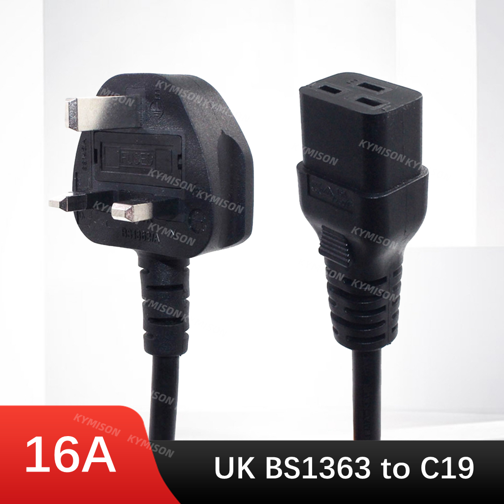 BS Plug UPS Supply Power cord UK to IEC 320 C19 Power cables 16Ampers 1 ...