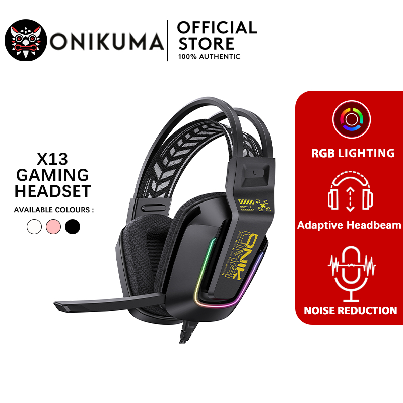 ONIKUMA X13 RGB Breathable Mesh Earphones Black Wired Gaming Earphones ...