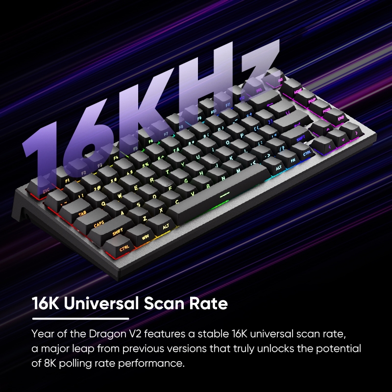 Akko TAC75 HE Black Wired Magnetic Switches Keyboard With SOCD, Rapid Trigger, ARGB, South ...