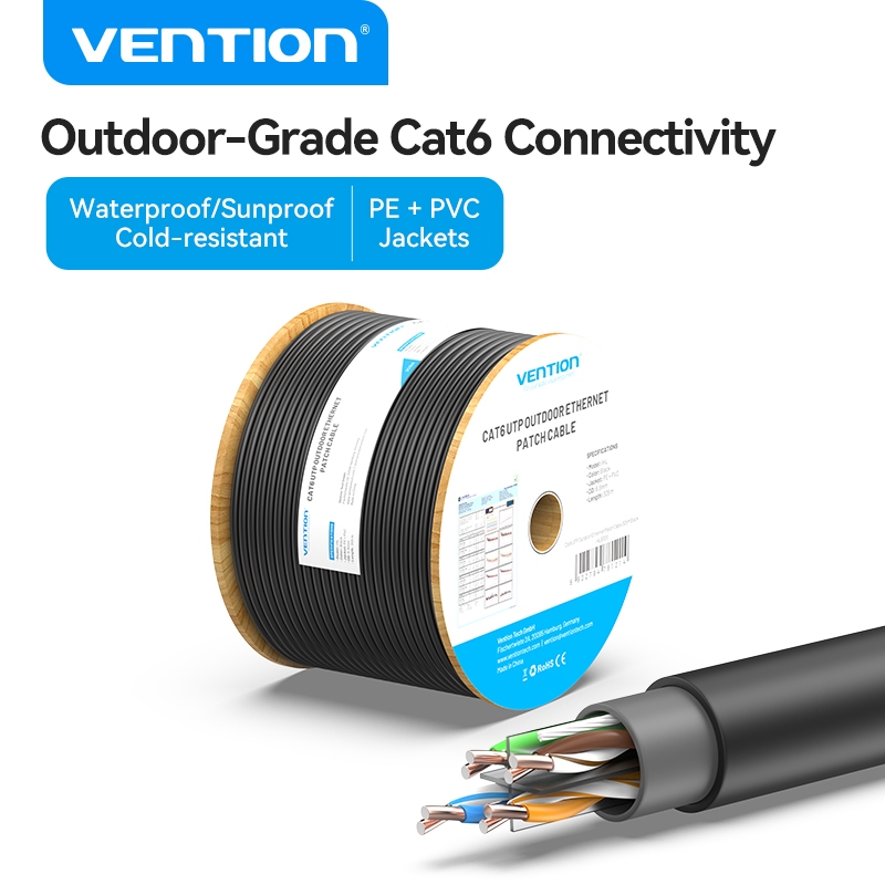 Vention Cat6 UTP Outdoor Ethernet Patch Cable 100M 200M 305M 1000Mbps ...