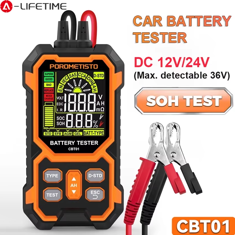 Smart Car Battery Tester 12/24V Digital Car Battery Capacity Tester ...