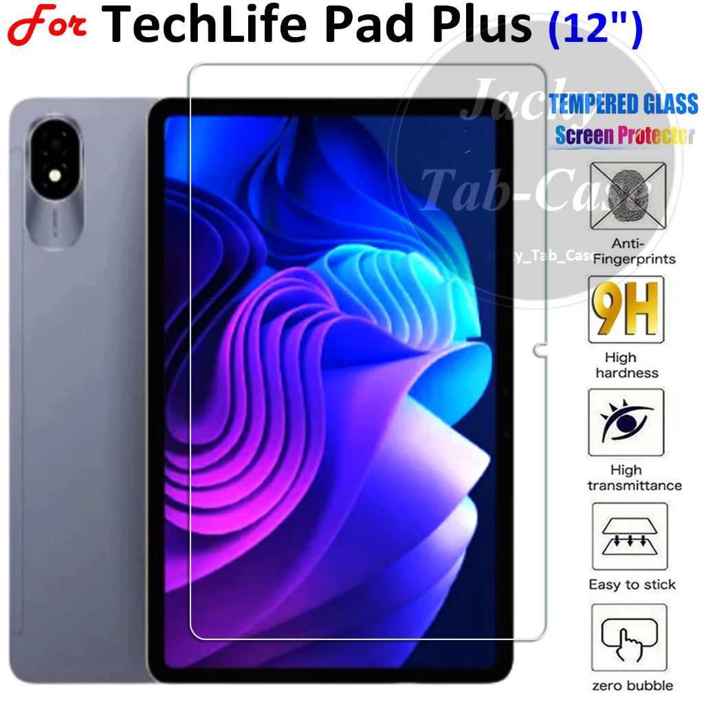 For TechLife Pad Plus 12" 2025 Tablet Anti-Scratch 9H Tempered Glass HD ...