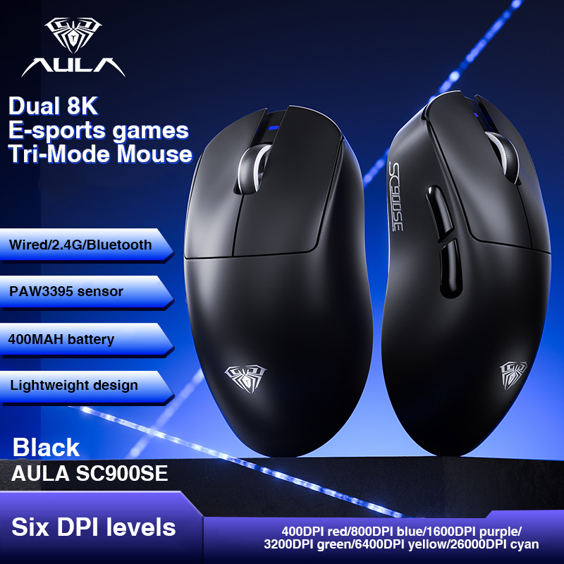 AULA SC900 Wireless Mouse Lightweight Esports Tri-Mode 6-level DPI ...