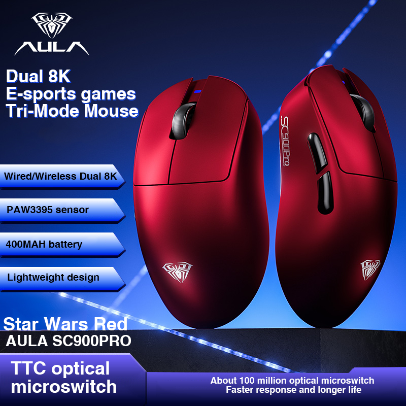 AULA SC900 Wireless Mouse Lightweight Esports Tri-Mode 6-level DPI ...