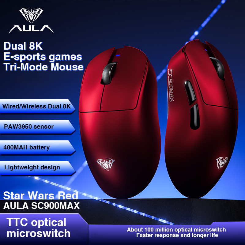 AULA SC900 Wireless Mouse Lightweight Esports Tri-Mode 6-level DPI ...