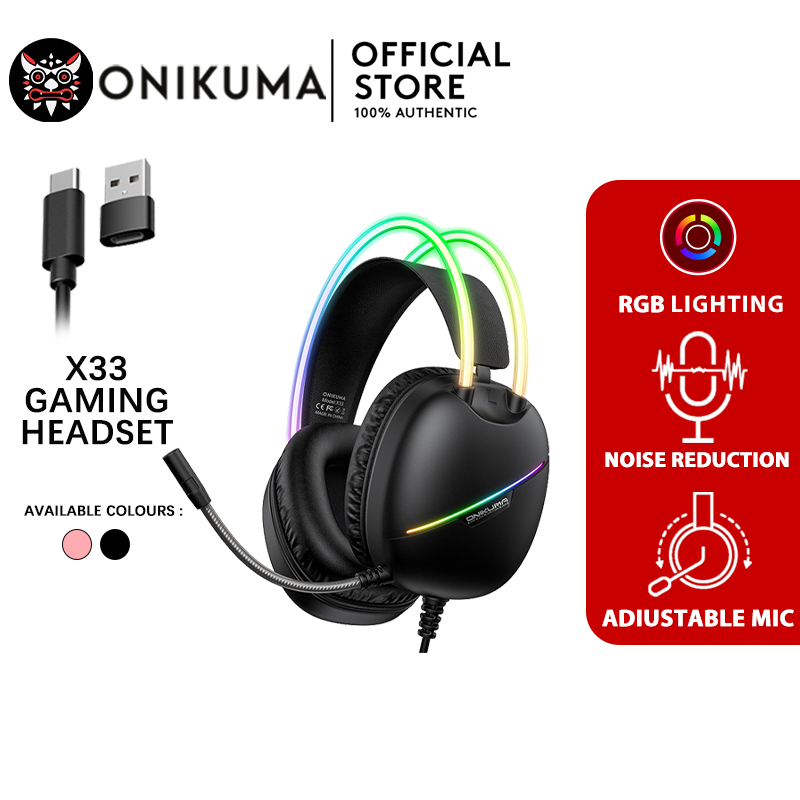 Onikuma X33 Wired Gaming Headset With Mic Noise Cancelling Gaming ...