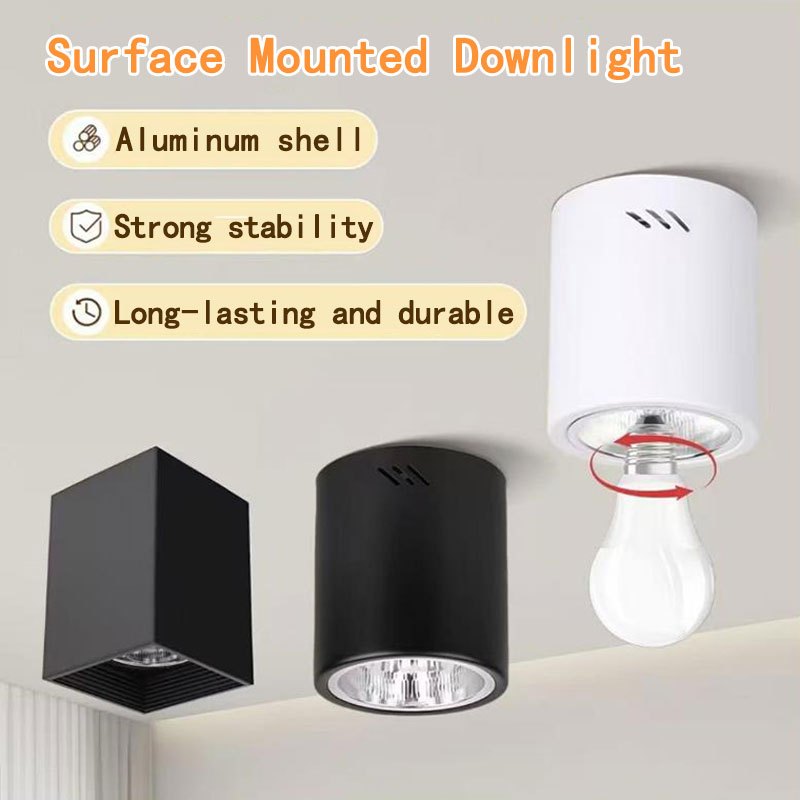 Surface Mounted Downlight Tri Color Ceiling Light Bulb Square 3/3.5/4/5 ...