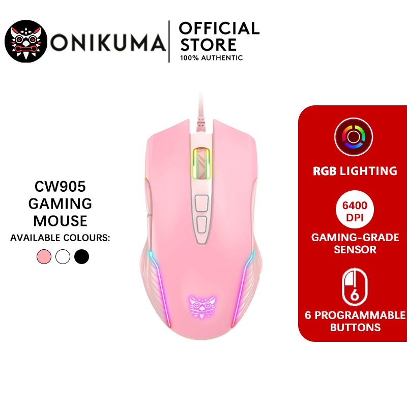 ONIKUMA CW905 Pink RGB Mouse USB Computer Game Mouse for PC Computer ...