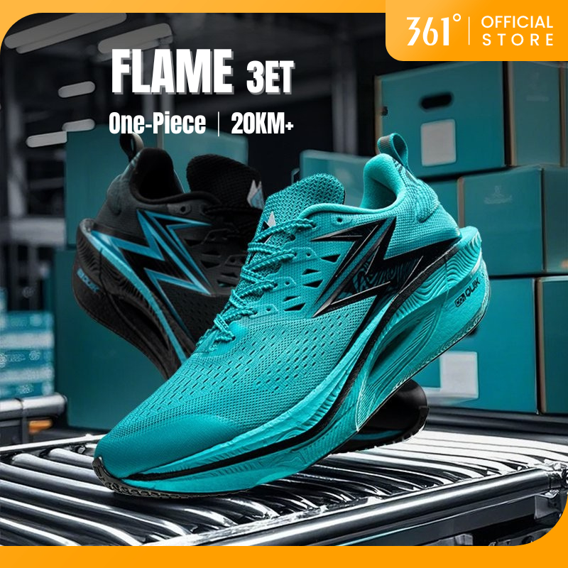 361 Degrees New Color Flame 3 ET Men Running Shoes Breathable Anti-slip ...