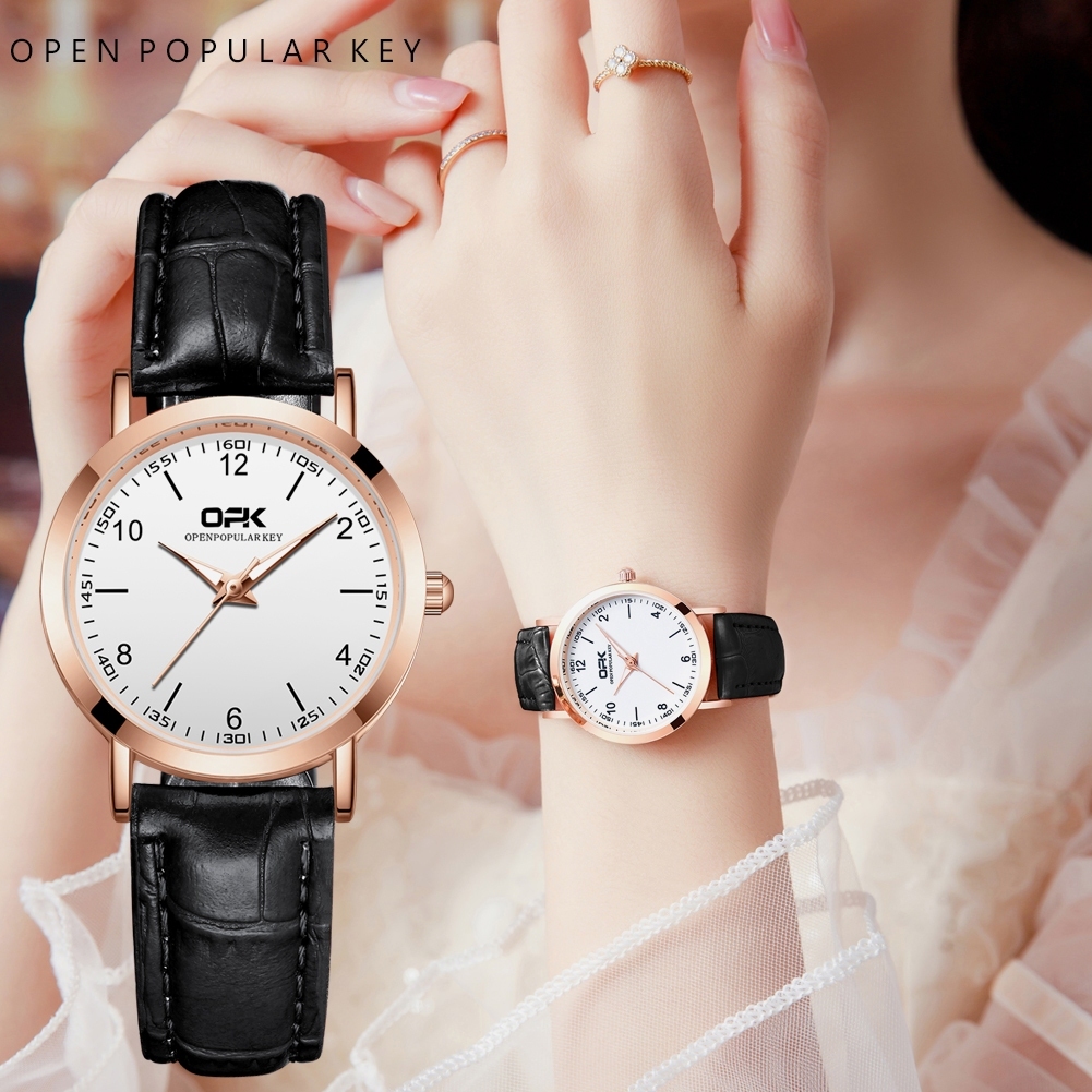 OPK Watch For Women Waterproof Original Quartz Leather Fashion Elegant ...