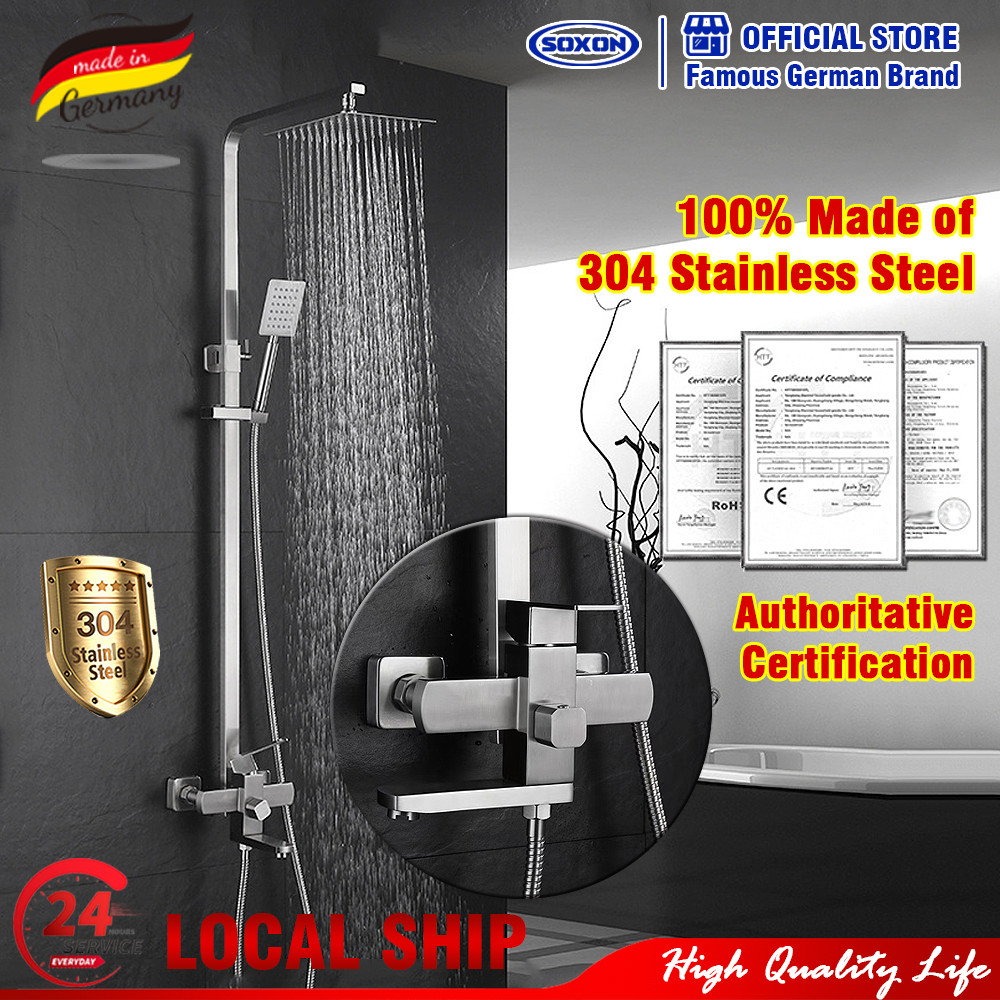 SOXON 304 Stainless Steel Shower Set Mixer Faucet Matte Design 4 in 1 ...
