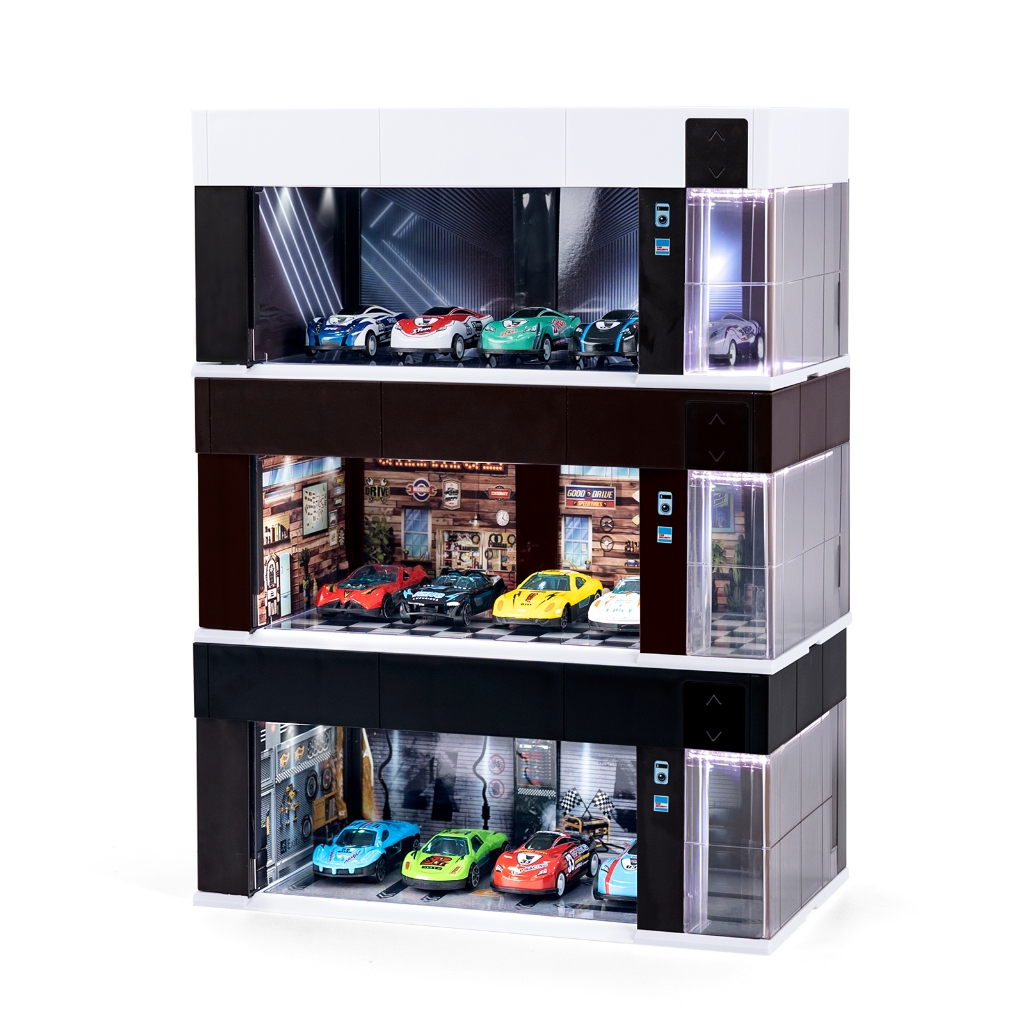 1:64 Electric Diorama Car Garage LED Lighting Car Parking Lot Model ...