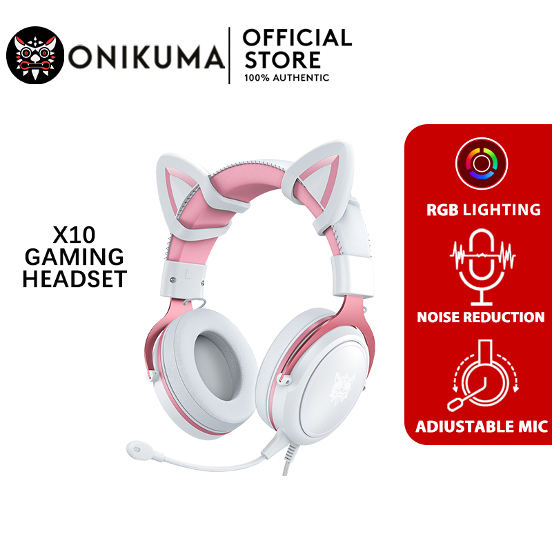ONIKUMA X10 detachable cat ear gaming headset, wired with microphone ...