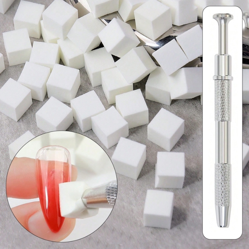 100Pcs Square Nail Art Sponge Set Gradient Nail Brushes Gel Polish ...