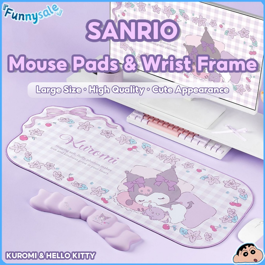 Kuromi Mouse Pad Na May Hello Kitty Wrist Support Sanrio Design Para Sa ...