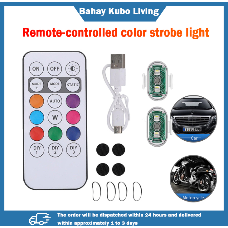 【COD】7 Colors Remote RGB Led Aircraft Strobe Light Motorcycle LED Flash Position Wireless Tail ...
