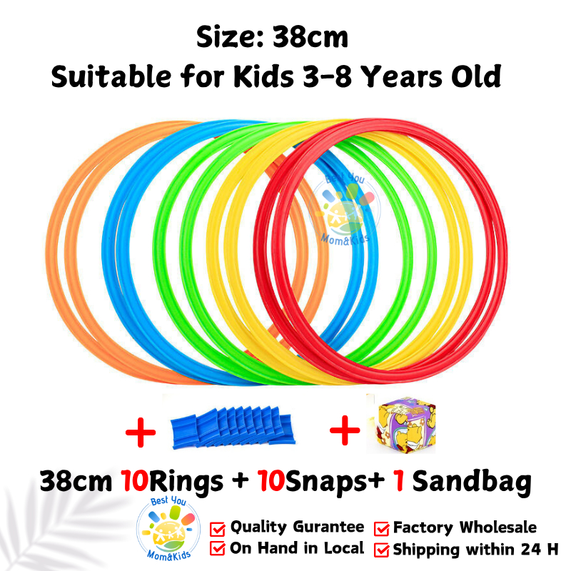 10 Juggling Rings Set Sports Toy 28cm/38cm Jumping Rings Game Plastic ...