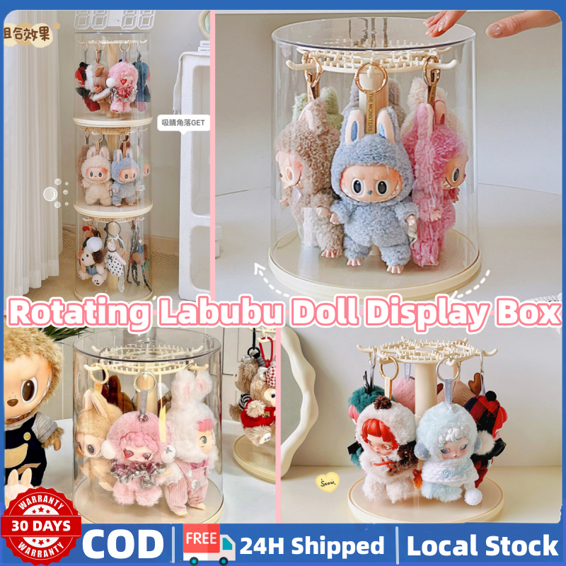 (Local Stock) 2Pcs Rotating Labubu Display Box Skull Panda SP Crybaby ...