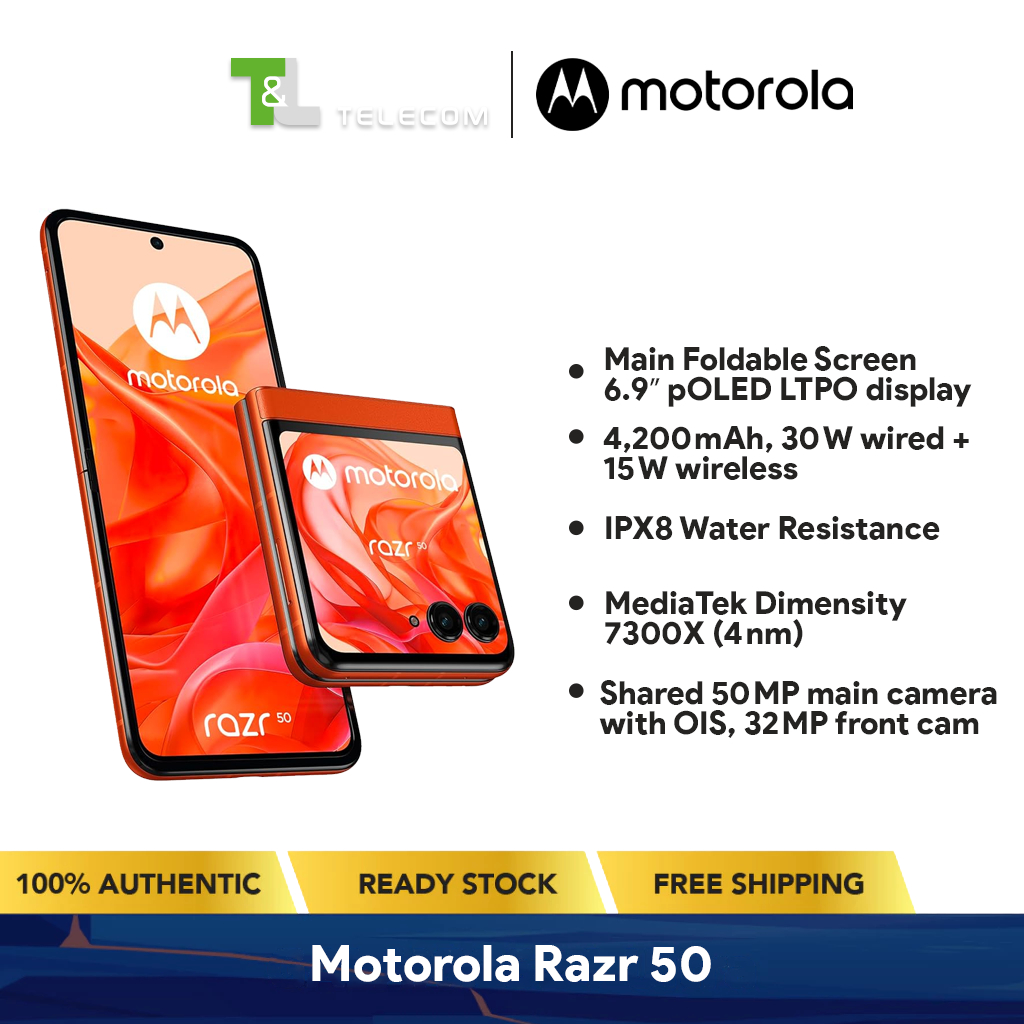 Motorola Razr 50 XT2453-1 Single Sim + eSim 8GB + 256GB Spritz Orange ...