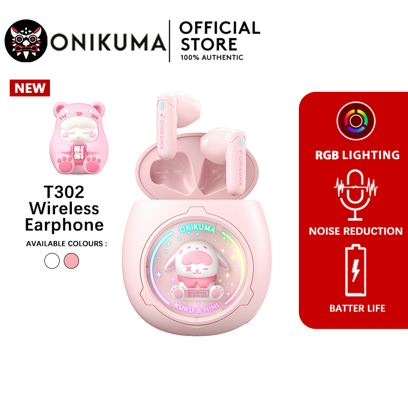Onikuma T302 TWS Wireless Bluetooth 5.4 Gaming Earphones Noise Reduction Earbuds for IOS Android ...