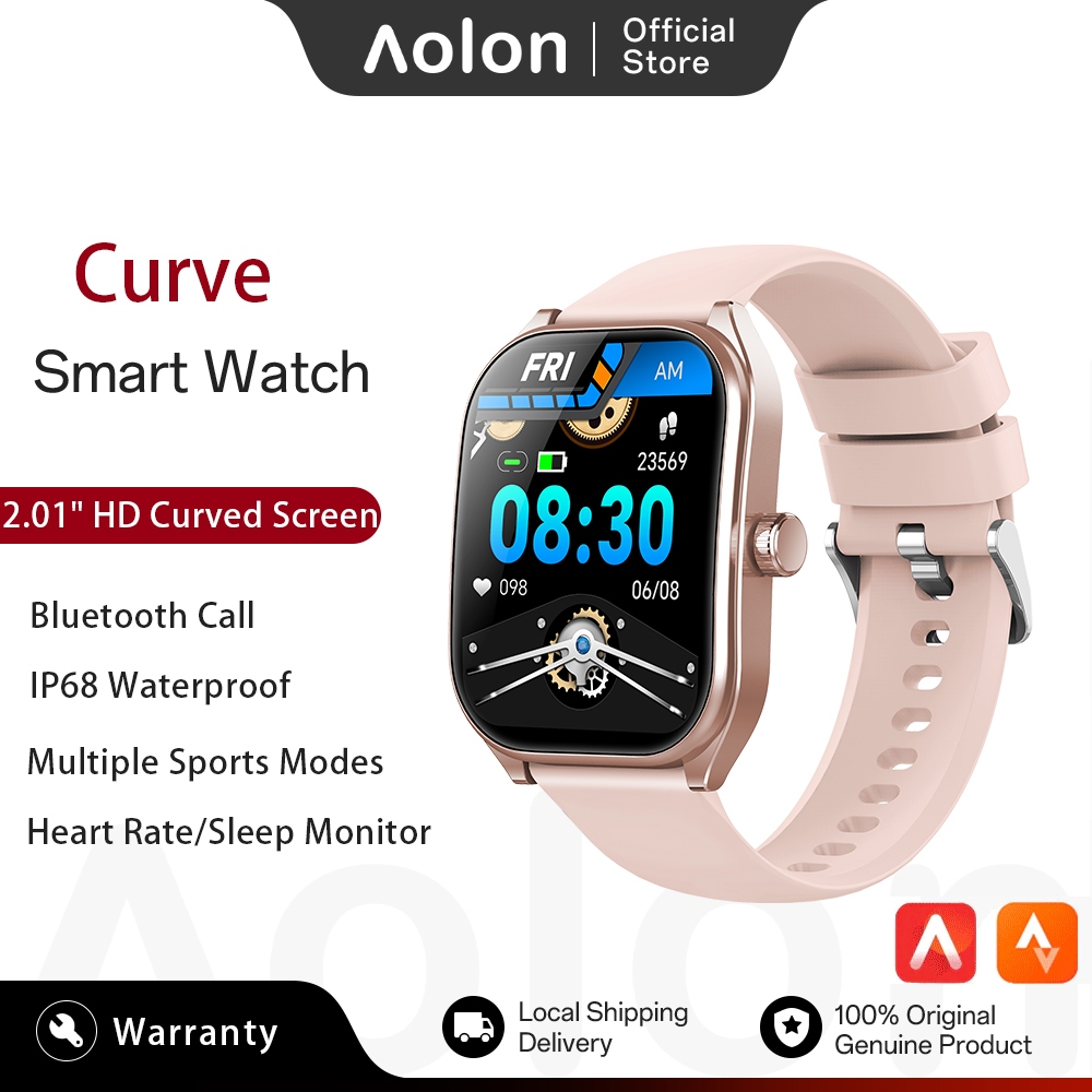 Aolon Curve Smart Watch Bluetooth Call Health Monitoring Smartwatch For ...