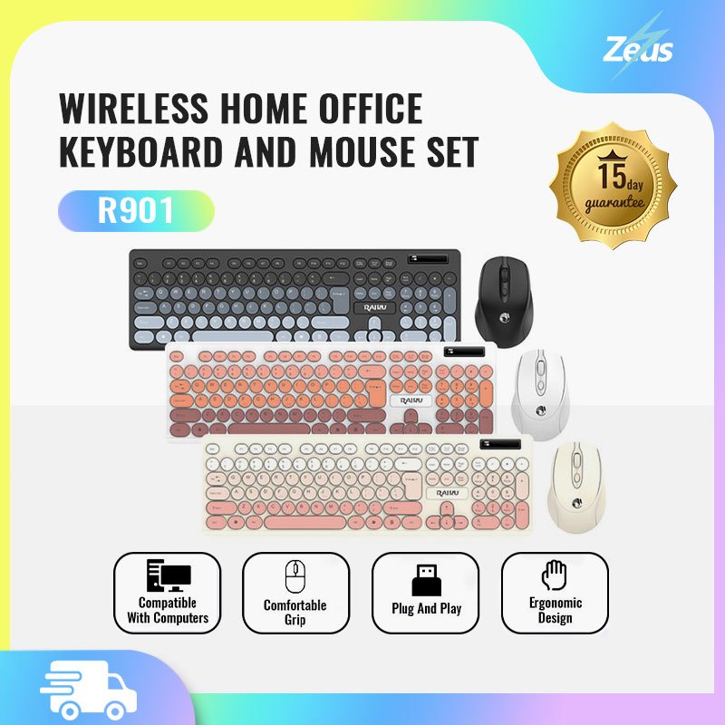 Zeus x Raiku R901 2.4G Wireless Keyboard & Mouse Combo - Colorful ...