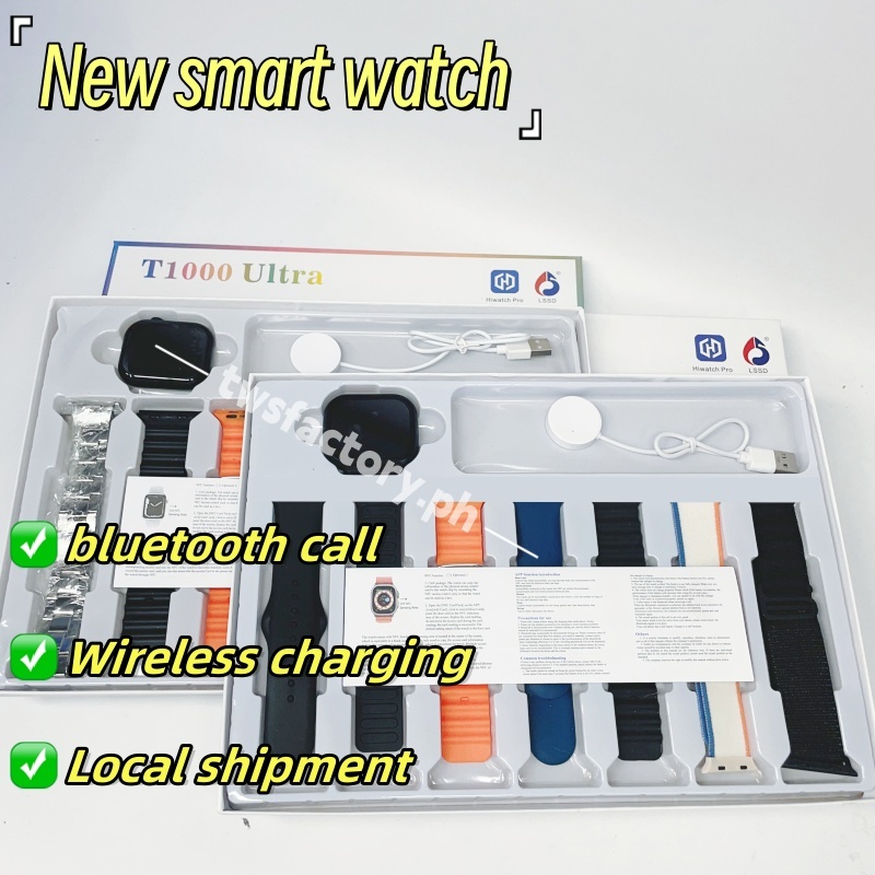 New T1000 ultra Smart Watch With 7 Watch Straps for Men Women Phone ...