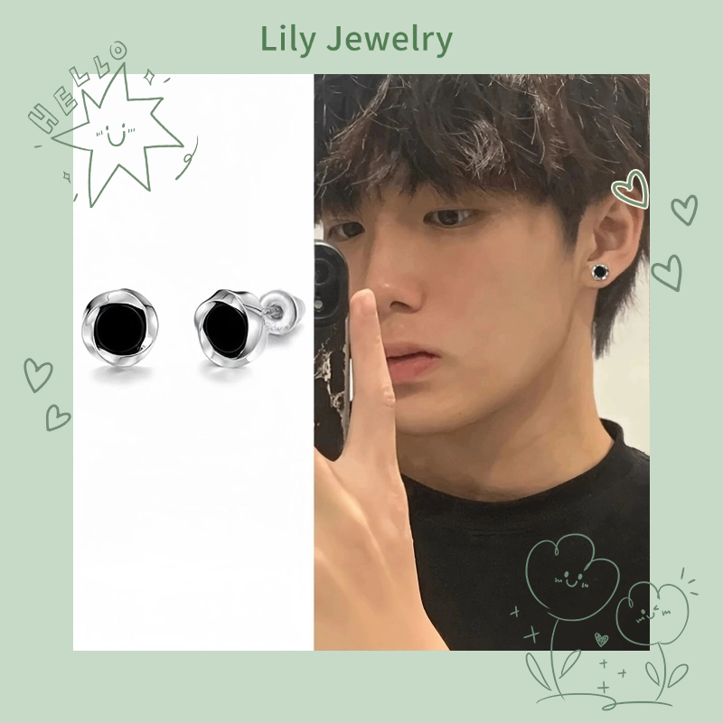 Minimalist Black Mobius Earrings Unique All-Match Geometric Line Men's Earrings | Shopee Philippines