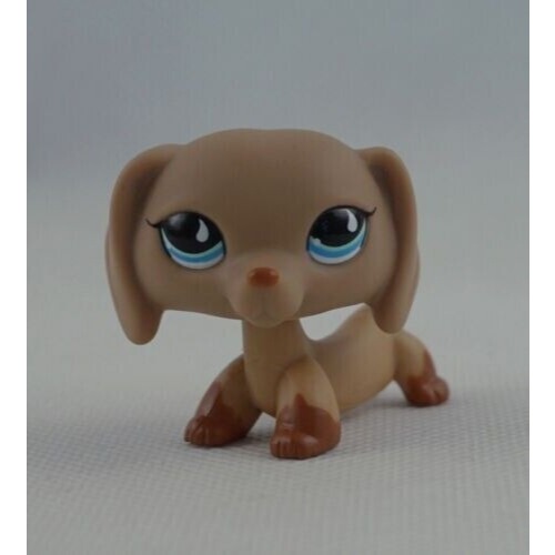 Littlest Pet Shop LPS Brown Dachshund Dog #518 Blue Eyes Figure kid toy ...