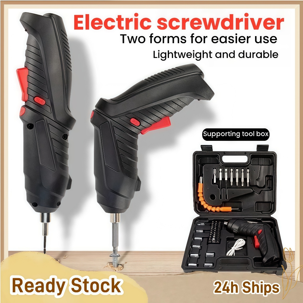 Multifunctional Drills Cordless Screwdriver 47Pcs Set Electric Drill ...